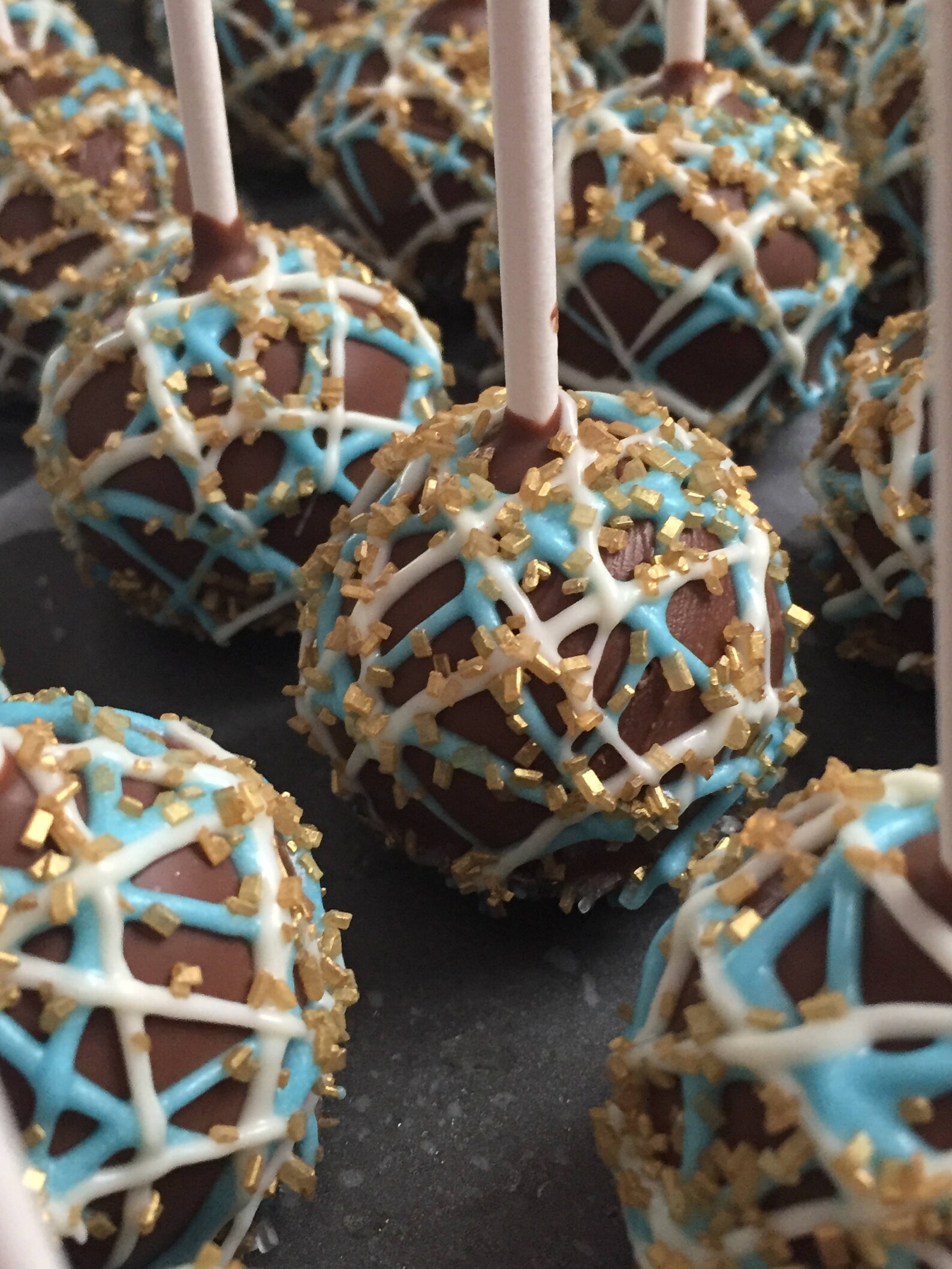 Blue Cake Pops Baby Shower Cake Pops Gold Party Favors Wedding | Etsy