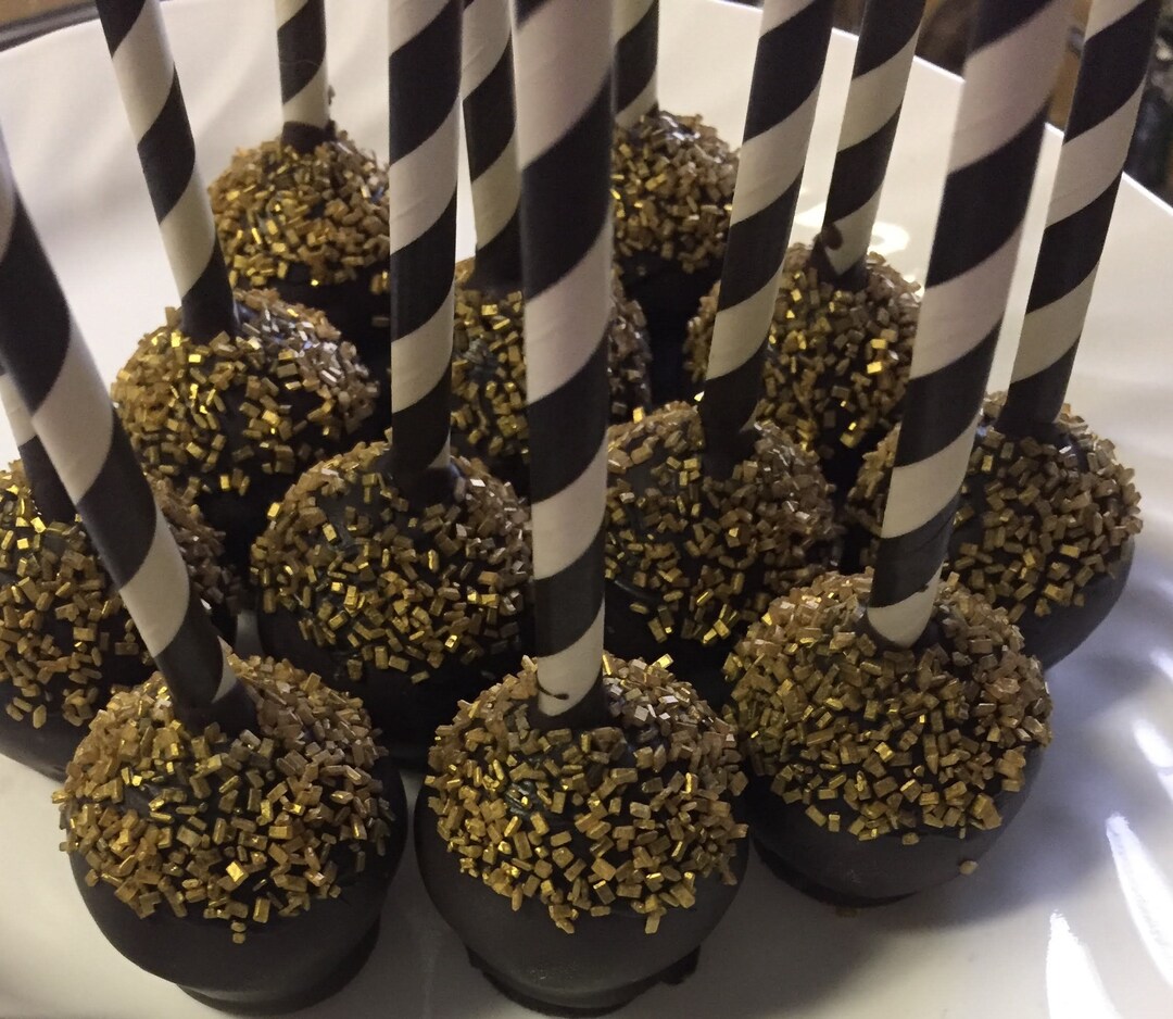Cake Pops Gold Party 40th 50th Gold Birthday Cake Pops Favors New Years ...