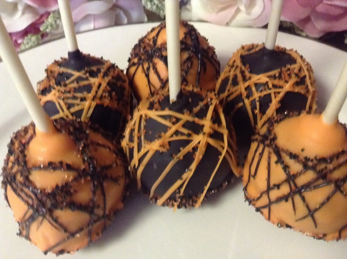 Orange Cake Pops Black Cake Pops Wedding Favors Tiger Party | Etsy