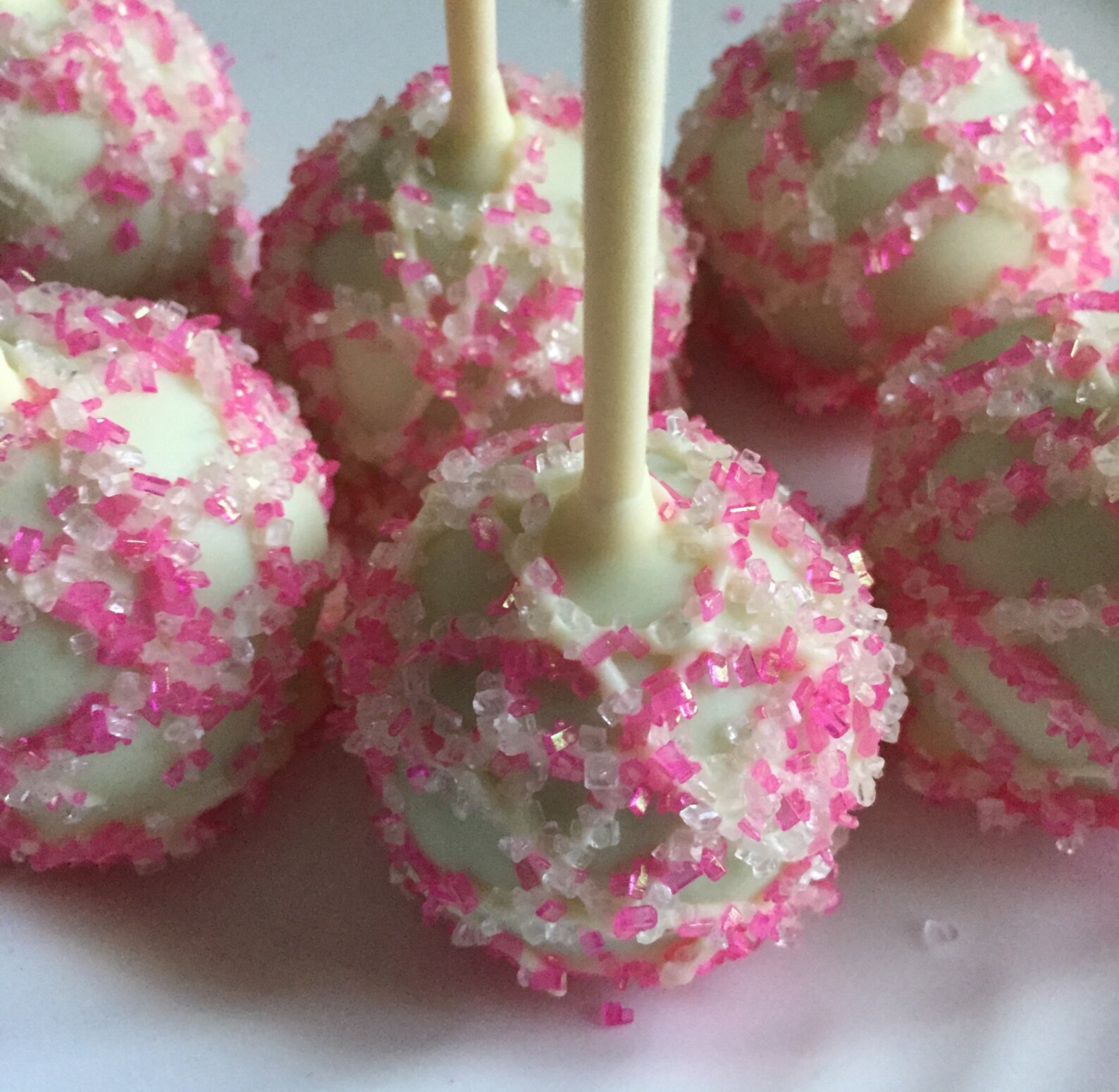 Pink Cake Pops White Cake Pops Baby Shower Cake Pops Pink | Etsy