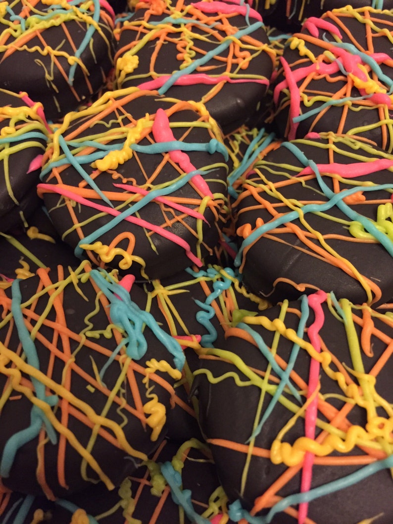 Glow Party Chocolate Oreo Favors: Neon Splatter Design, Set of 12 - Etsy