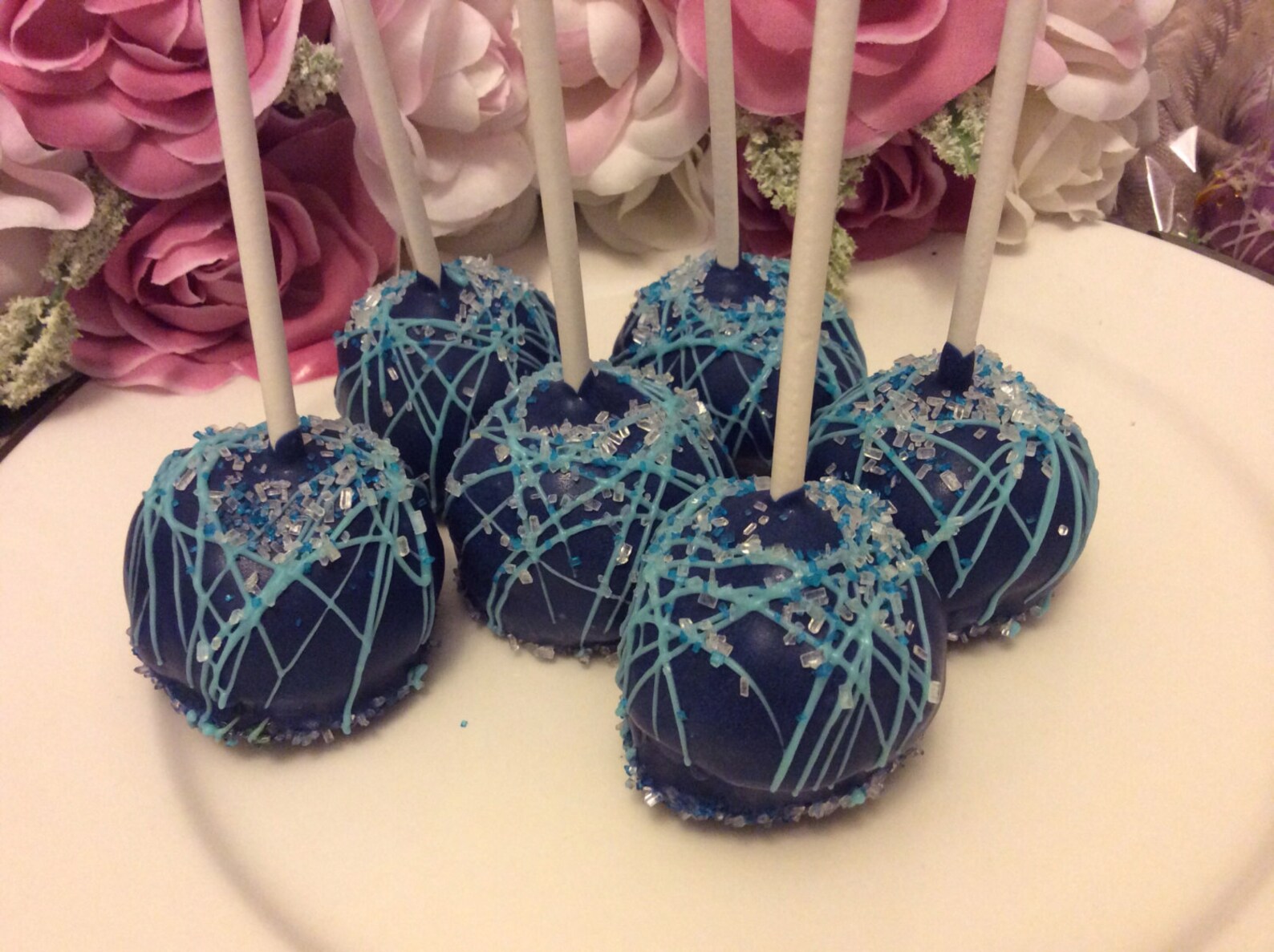Blue Cake Pops Dark Blue Baby Shower Cake Pops Wedding Cake | Etsy