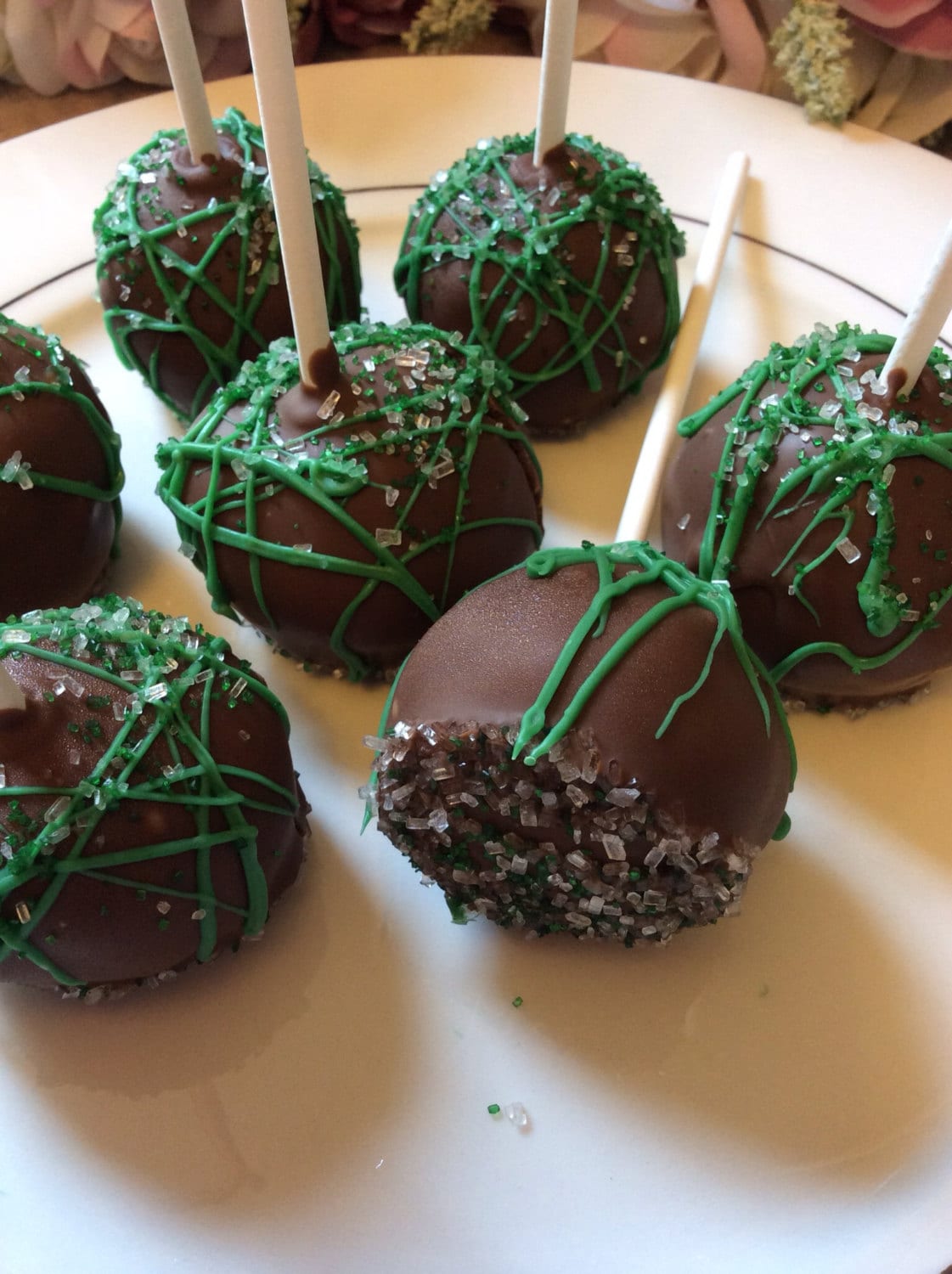 Green Cake Pops Favors Christmas Cake Pops Birthday Cake Pops | Etsy