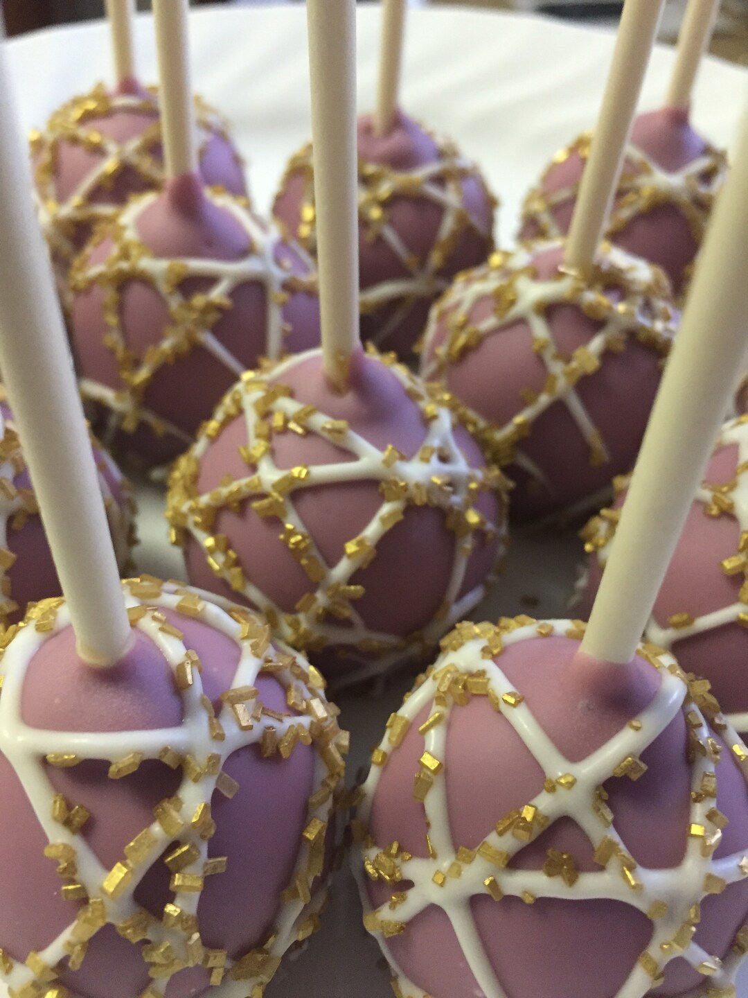 Purple & Gold Cake Pops: Handcrafted Party Favors - Etsy