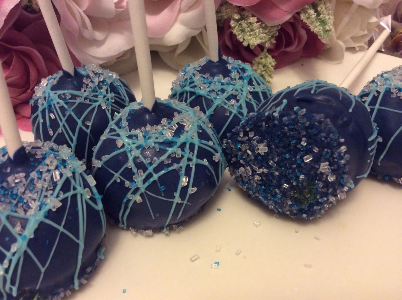 Blue Cake Pops Dark Blue Baby Shower Cake Pops Wedding Cake | Etsy