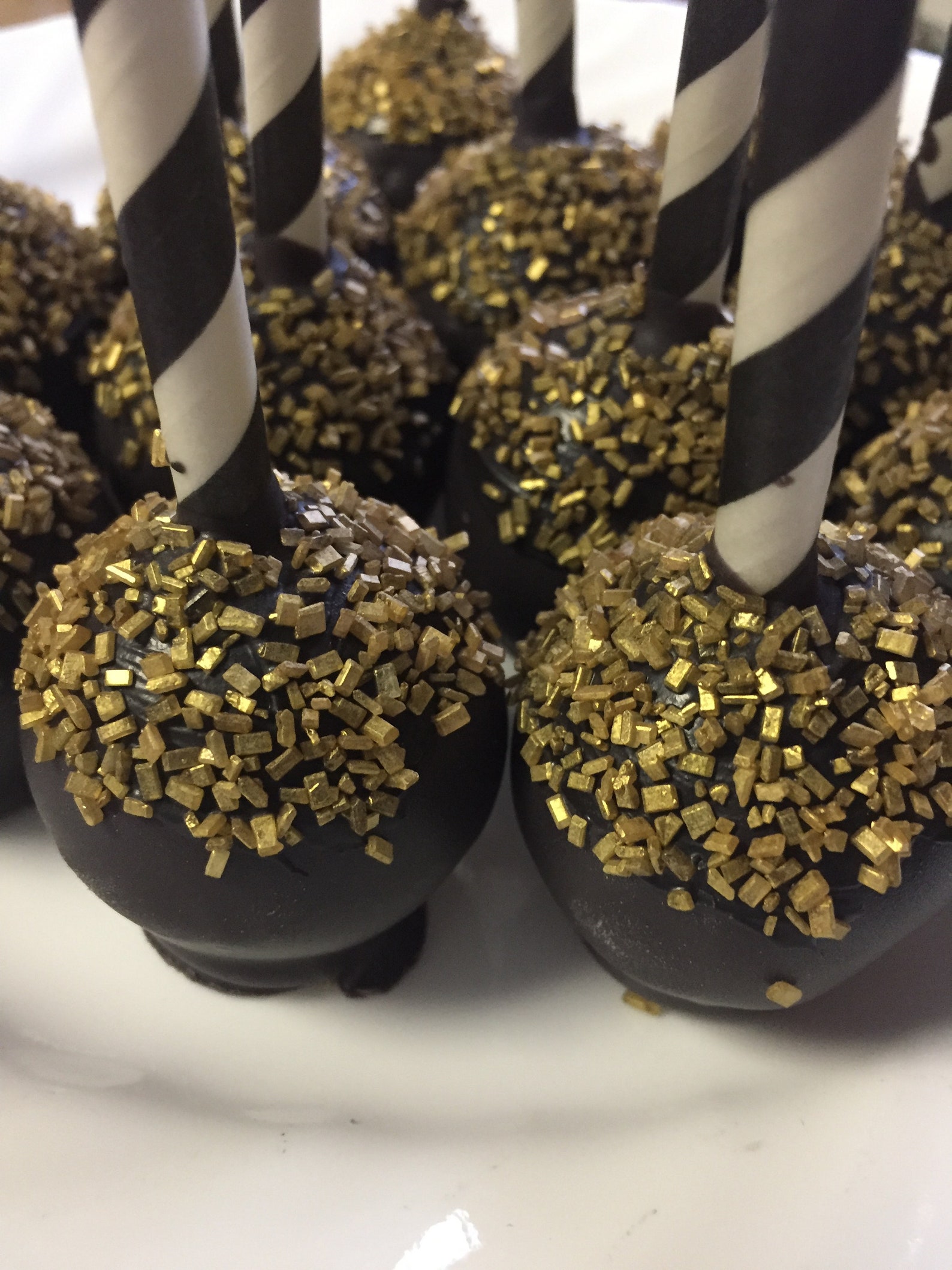 Gold Cake Pops Black Cake Pops Birthday Cake Pops Black and - Etsy
