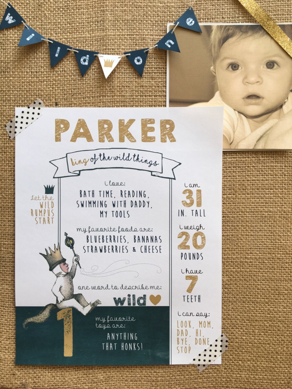 Custom Birthday Info Print Digital File Where the Wild - Etsy