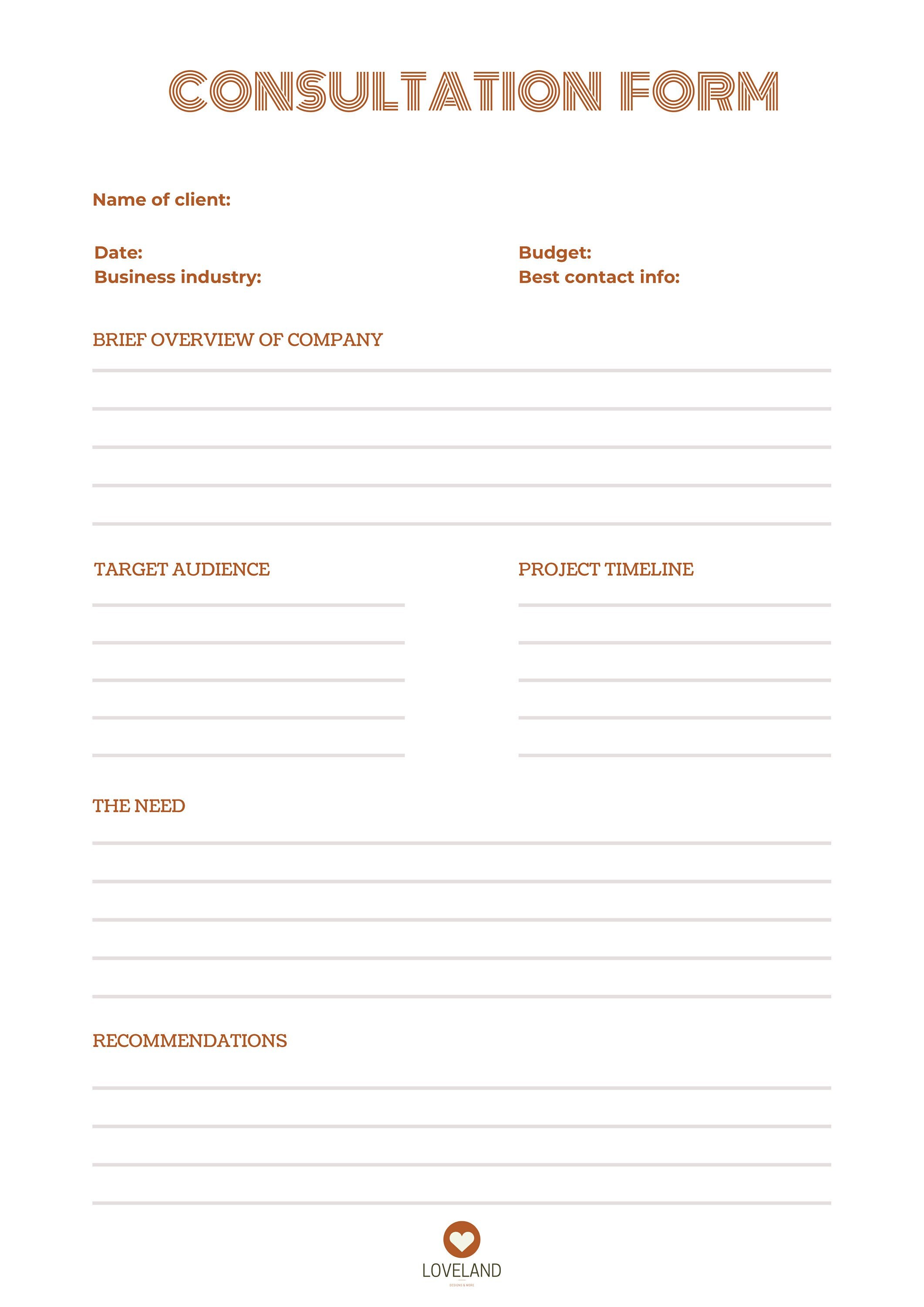 2022 Consultation Form New Client Consultation Form Client I - Etsy