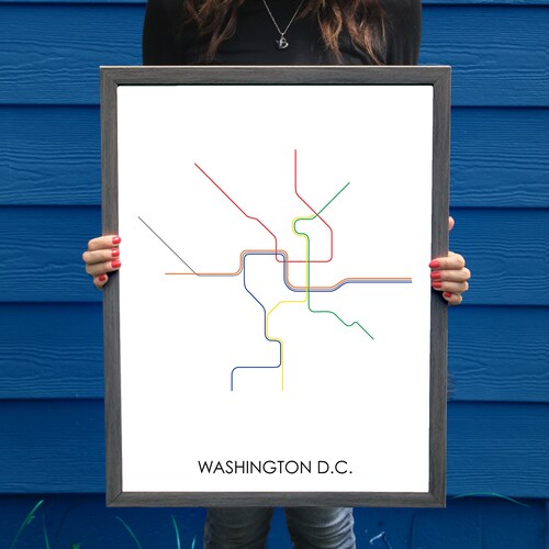 DC Metro Map / Washington DC / Minimal Poster Print / Subway - Etsy