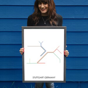 Stuttgart Subway // Stuttgart Metro Map // Stuttgart Map // - Etsy