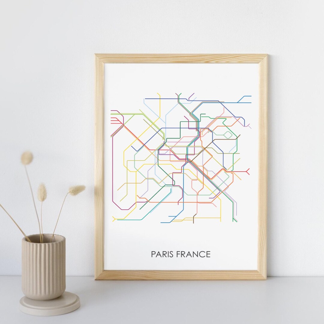 Paris Subway // Paris Metro Map // Paris Map // Paris Art // Paris ...