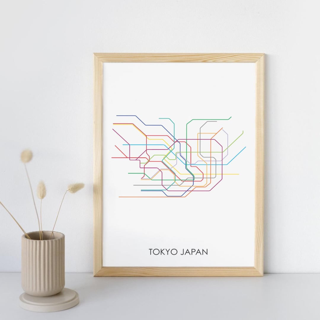 Tokyo Subway // Tokyo Metro Map // Tokyo Map // Tokyo Art // Tokyo ...
