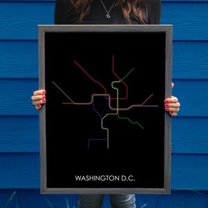DC Subway // DC Metro Map // DC Map // Washington Art // Washington ...