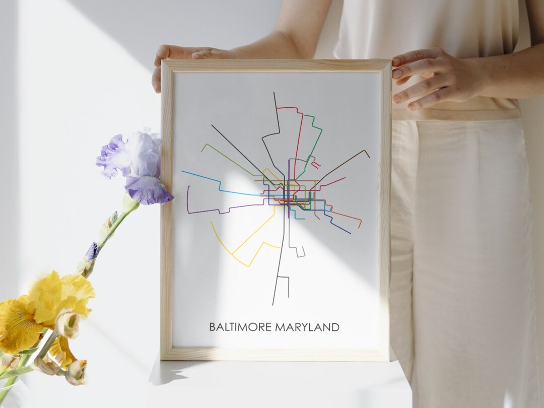 Baltimore Subway // Baltimore Metro Map // Baltimore Map // Baltimore ...