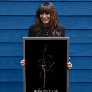 Seattle Subway // Seattle Metro Map // Seattle Map // Seattle Art ...
