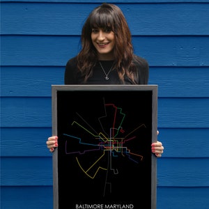 Baltimore Subway // Baltimore Metro Map // Baltimore Map // Baltimore ...