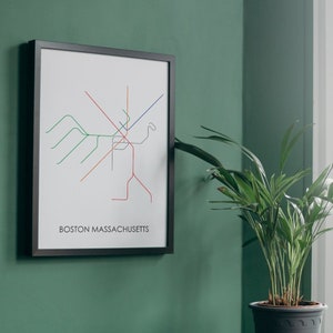 Boston Subway // Boston Metro Map // Boston Map // Boston Art // Boston ...