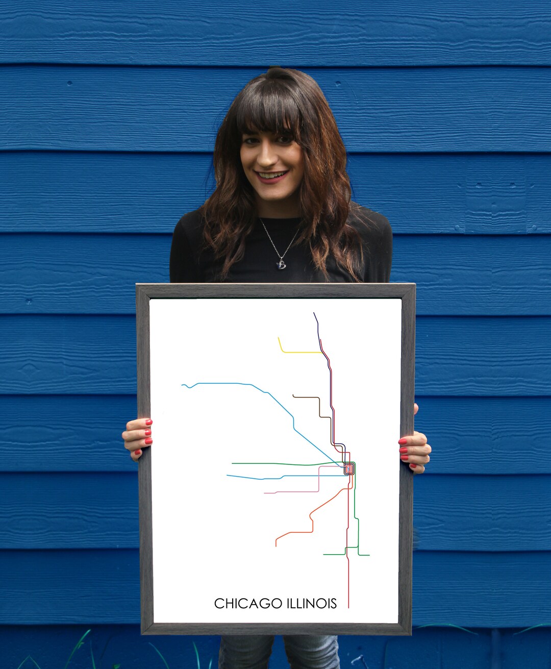 Chicago Subway // Chicago Metro Map // Chicago Map // Chicago Art ...