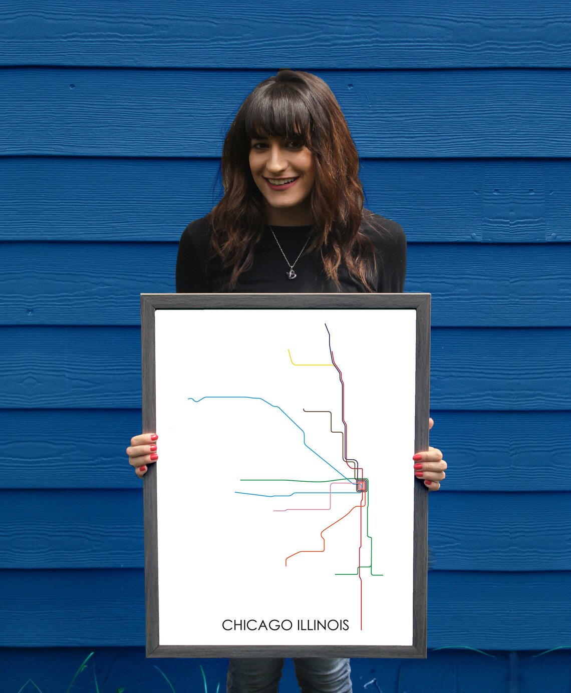 Chicago Subway // Chicago Metro Map // Chicago Map // Chicago - Etsy