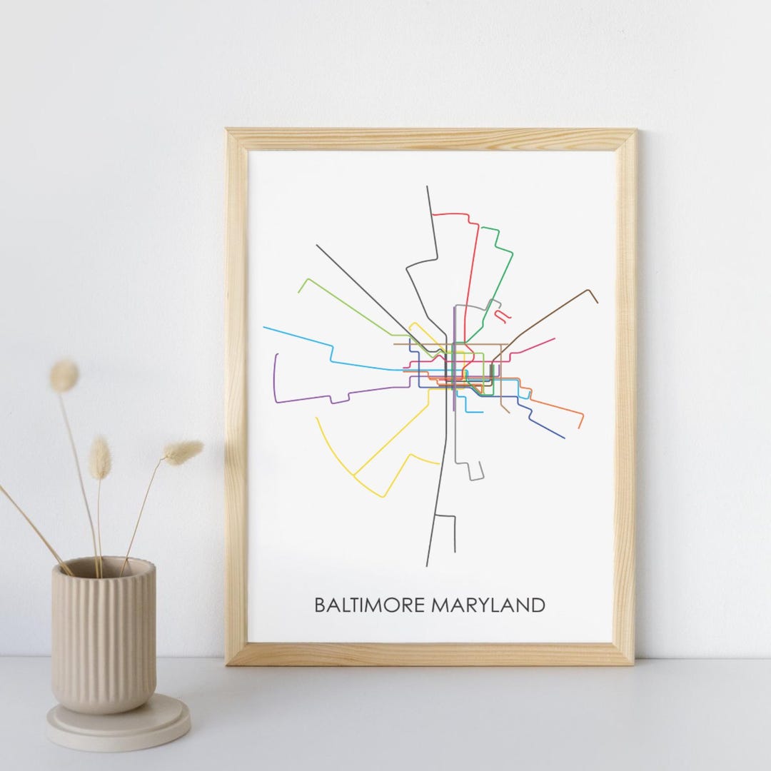 Baltimore Subway // Baltimore Metro Map // Baltimore Map // Baltimore ...