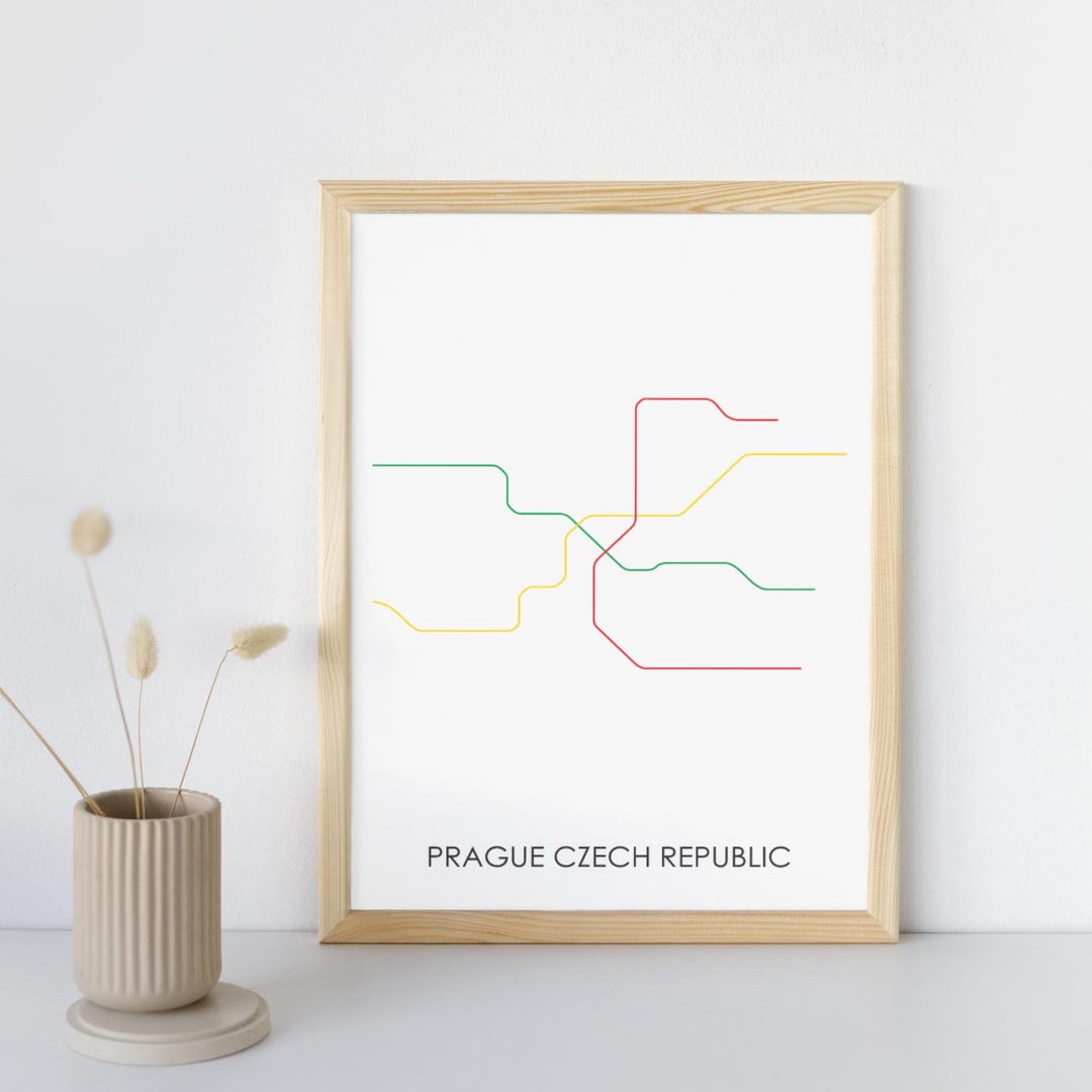 Prague Subway // Prague Metro Map // Prague Map // Prague Art ...