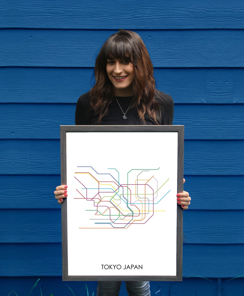 Tokyo Subway // Tokyo Metro Map // Tokyo Map // Tokyo Art // Tokyo ...