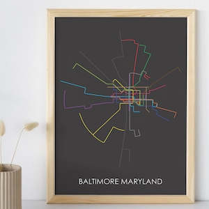 Baltimore Subway // Baltimore Metro Map // Baltimore Map // Baltimore ...