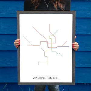 DC Subway // DC Metro Map // DC Map // Washington Art // Washington ...