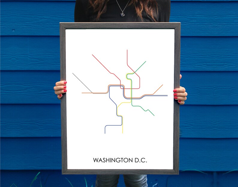 DC Subway // DC Metro Map // DC Map // Washington Art // Washington ...