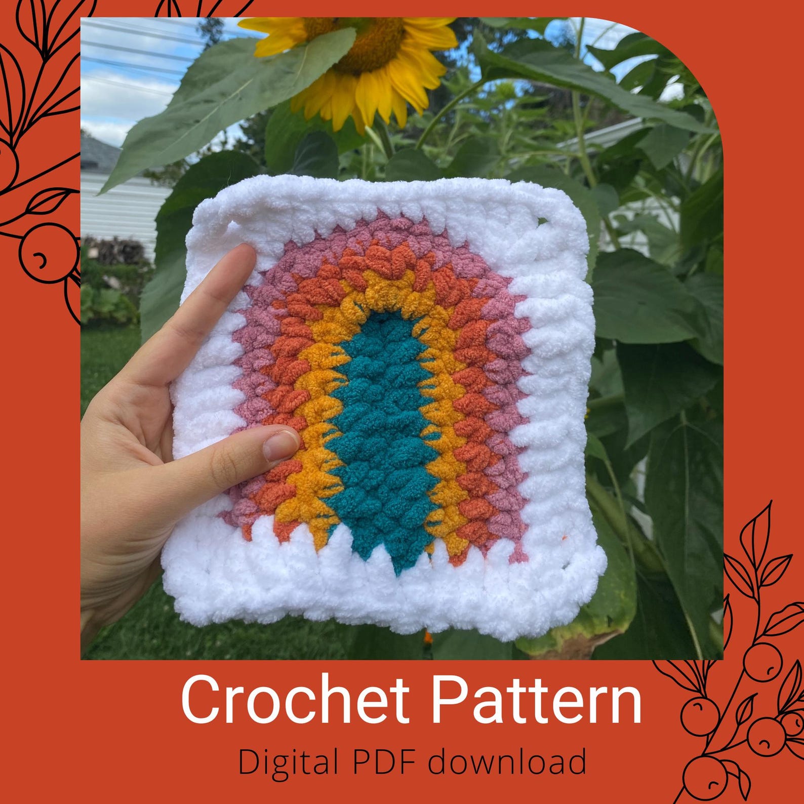 Crochet Rainbow Granny Square // Rainbow Granny Square // Crochet ...