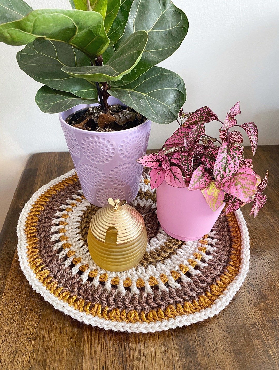 Crochet Plant Mat / Plant Coaster / Plant Decor - Etsy