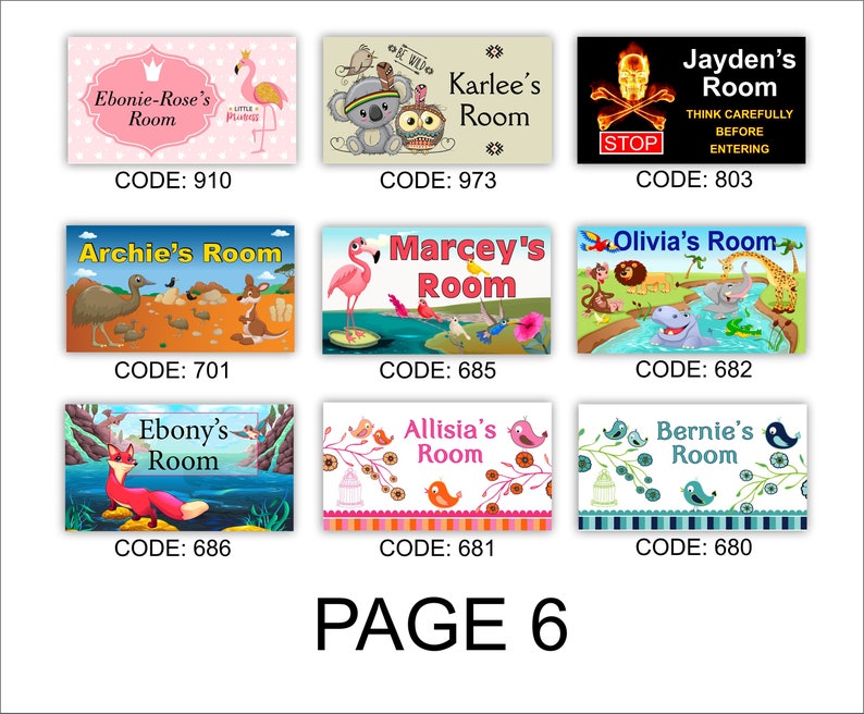 Room Door Signs Plaques for Kids or Child Bedroom, Personalised With ...