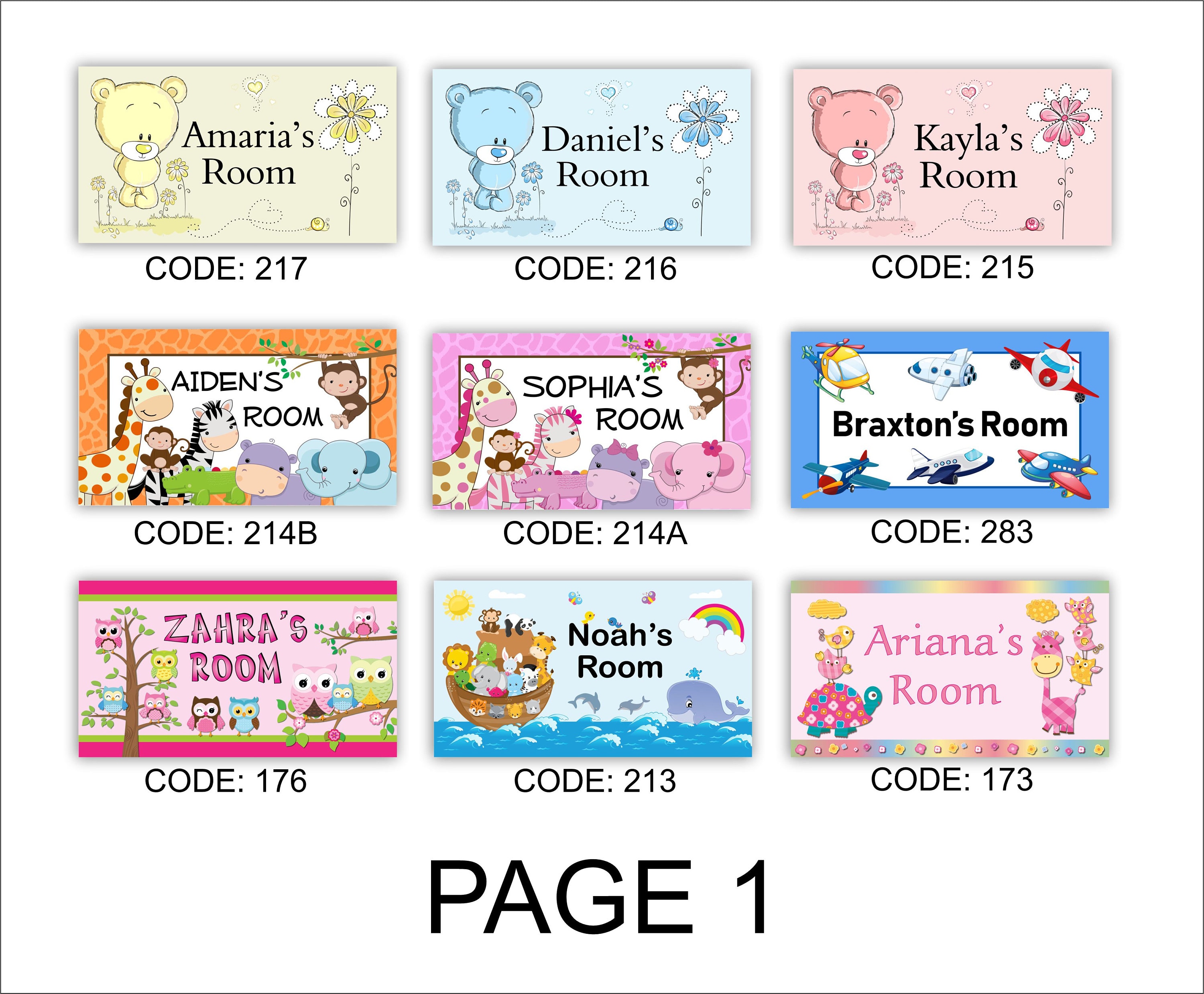 Room Door Signs Plaques for Kids or Child Bedroom, Personalised With ...