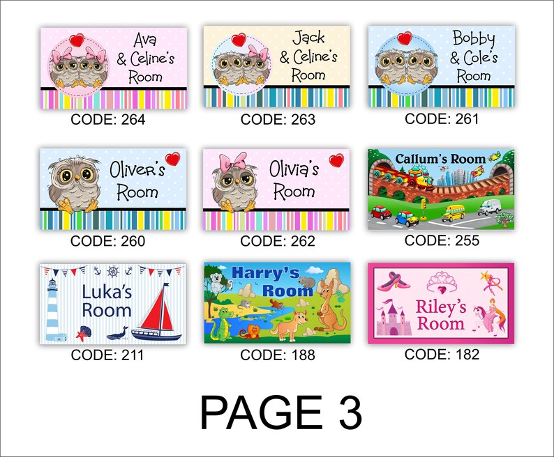 Room Door Signs Plaques for Kids or Child Bedroom, Personalised With ...