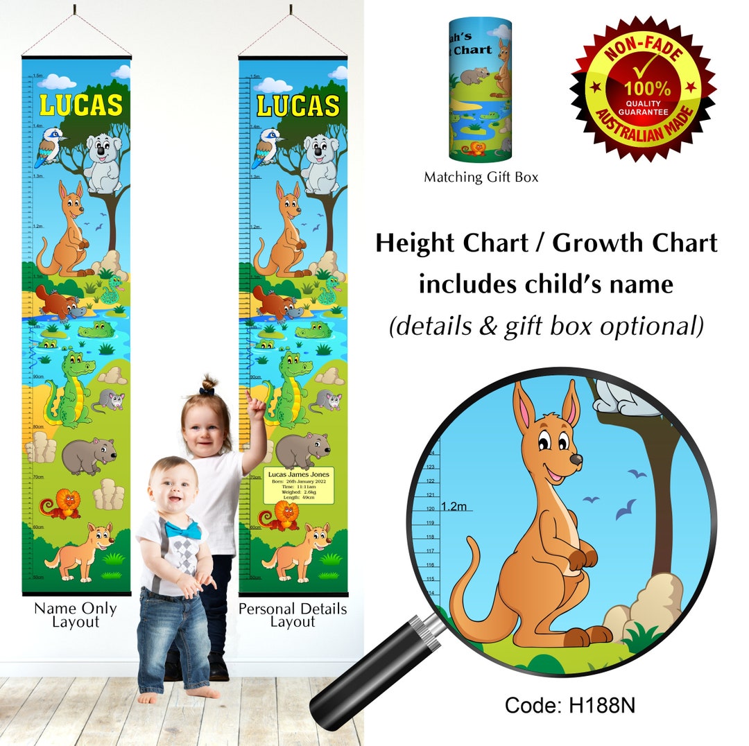 Growth Height Chart Australia Theme for Childs Bedroom With Native ...