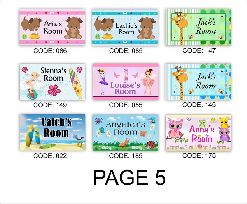 Room Door Signs Plaques for Kids or Child Bedroom, Personalised With ...
