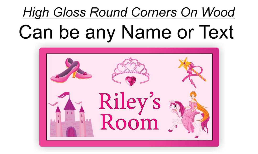 Princess Bedroom Room Door Sign Plaque for Girls, Pink Horse Castle - Etsy