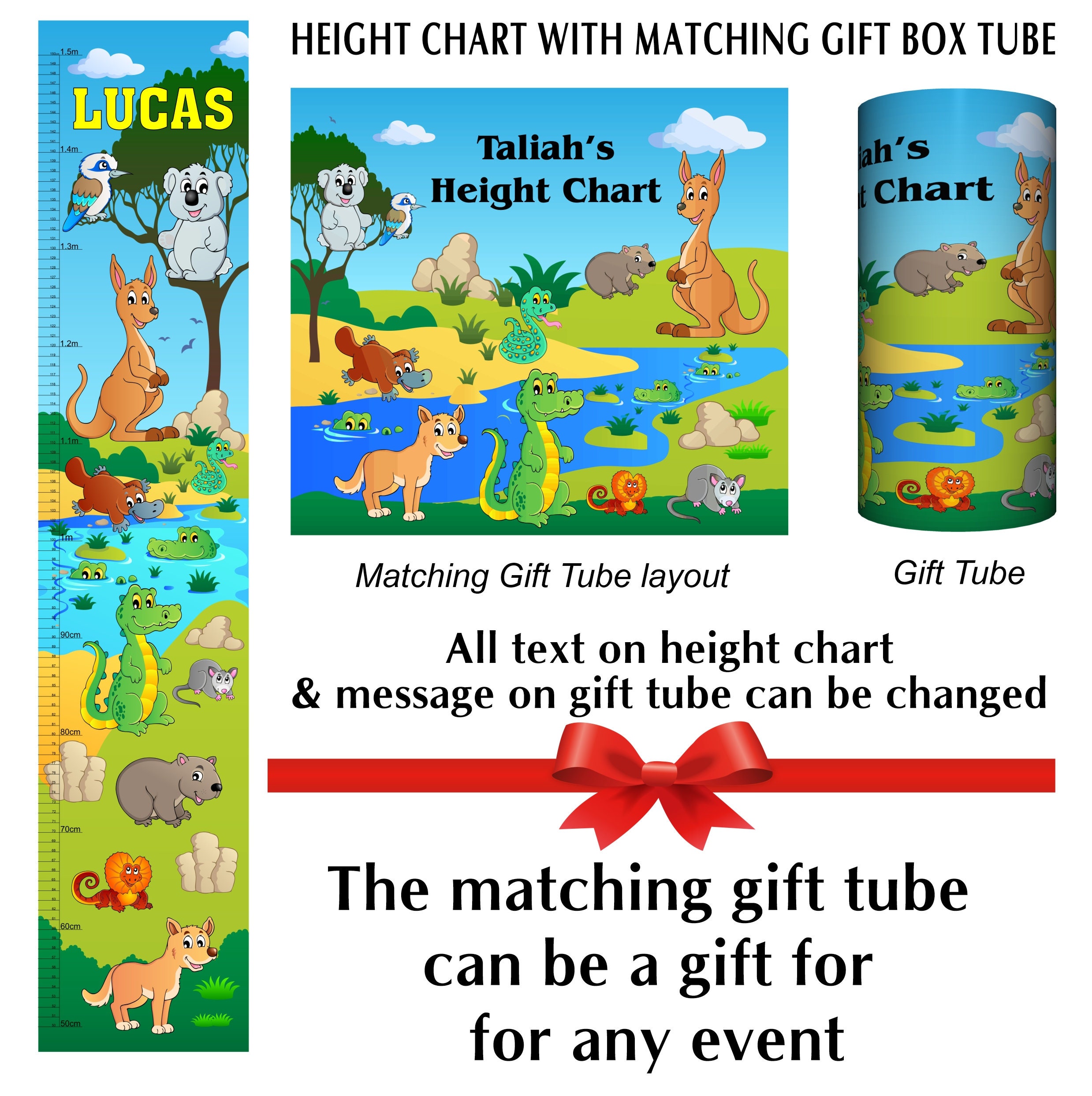 Growth Height Chart Australia Theme for Childs Bedroom With Native ...