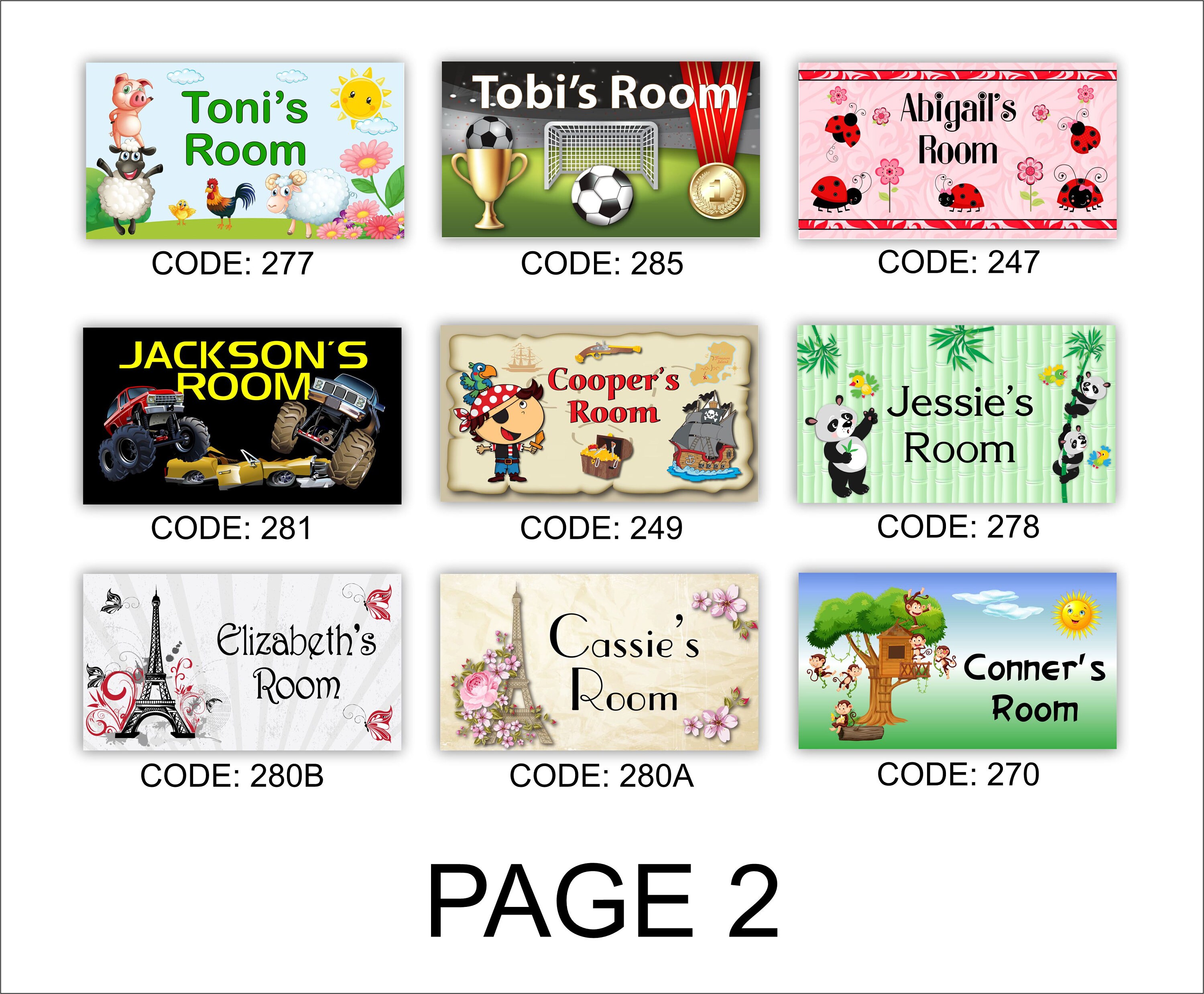 Room Door Signs Plaques for Kids or Child Bedroom, Personalised With ...