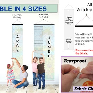 Custom Growth Charts Fabric Canvas Includes Personalised Gift Box ...