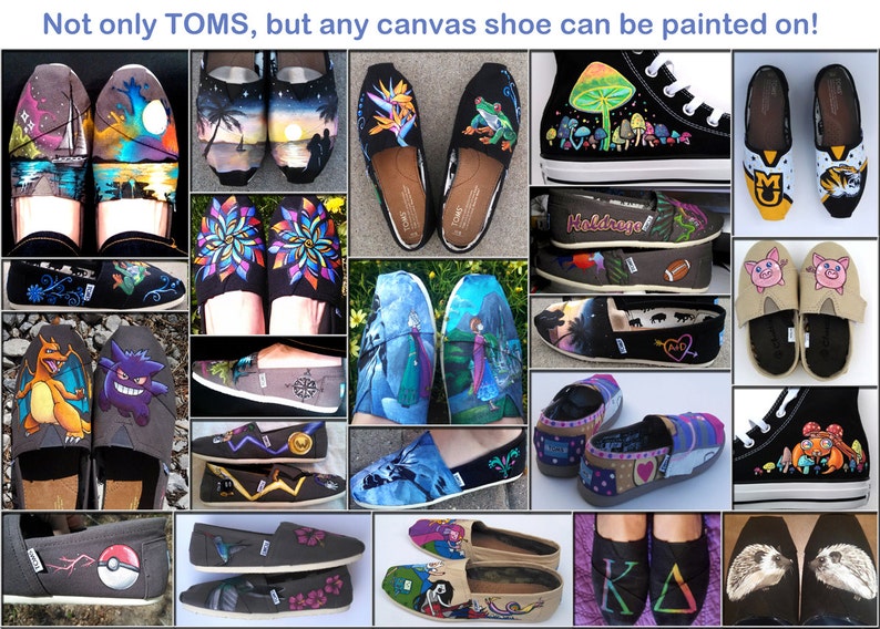 Custom TOMS Painted Shoes Choose Your Design Hand Painted TOMS - Etsy