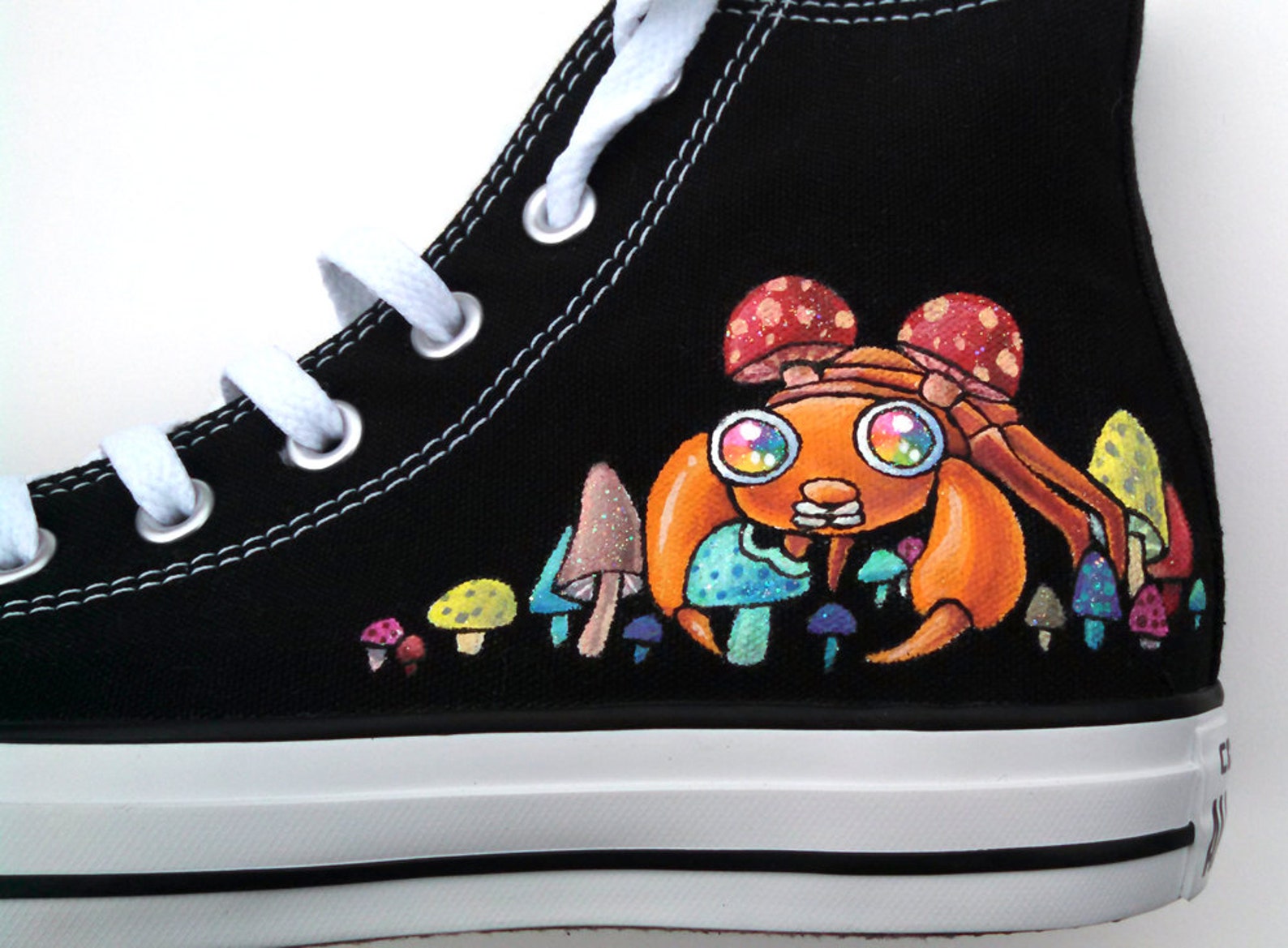 Hand Painted Converse Custom Sneakers Psychedelic Mushroom and - Etsy