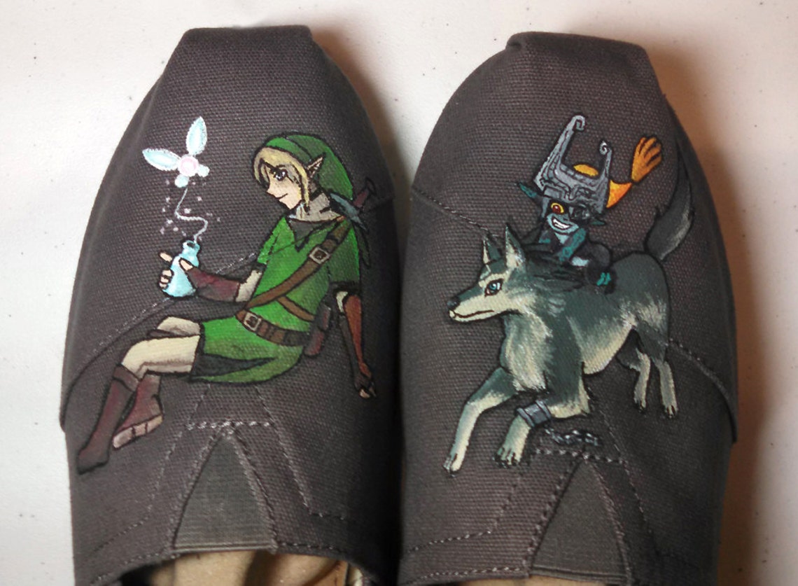 Legend of Zelda Twilight Princess Hand Painted Shoes Custom | Etsy