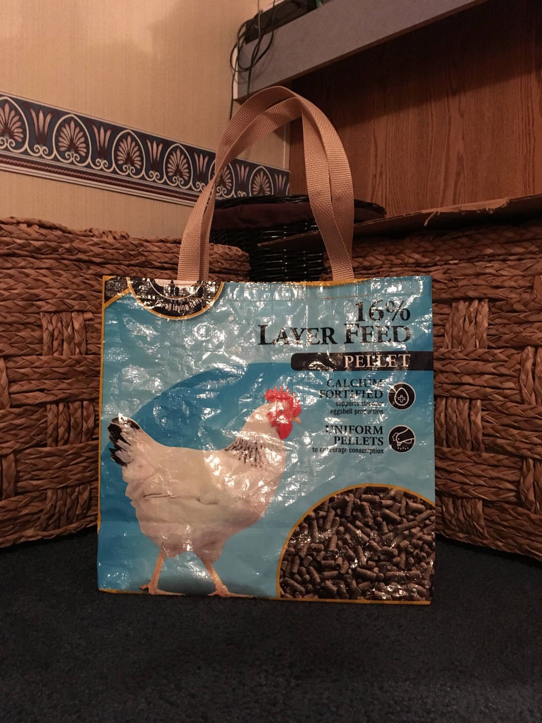 Recycled, Repurposed Feed Tote Bag, GROCERY BAG, Reusable Bag, Market ...