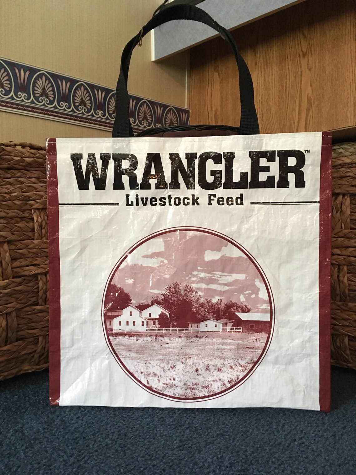 Recycled, Repurposed Feed Bag Tote ,grocery Bag, Reusable Bag, Market ...