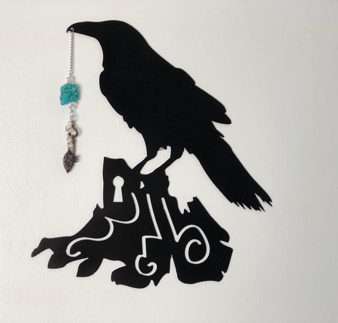 Raven With Turquoise Key - Etsy