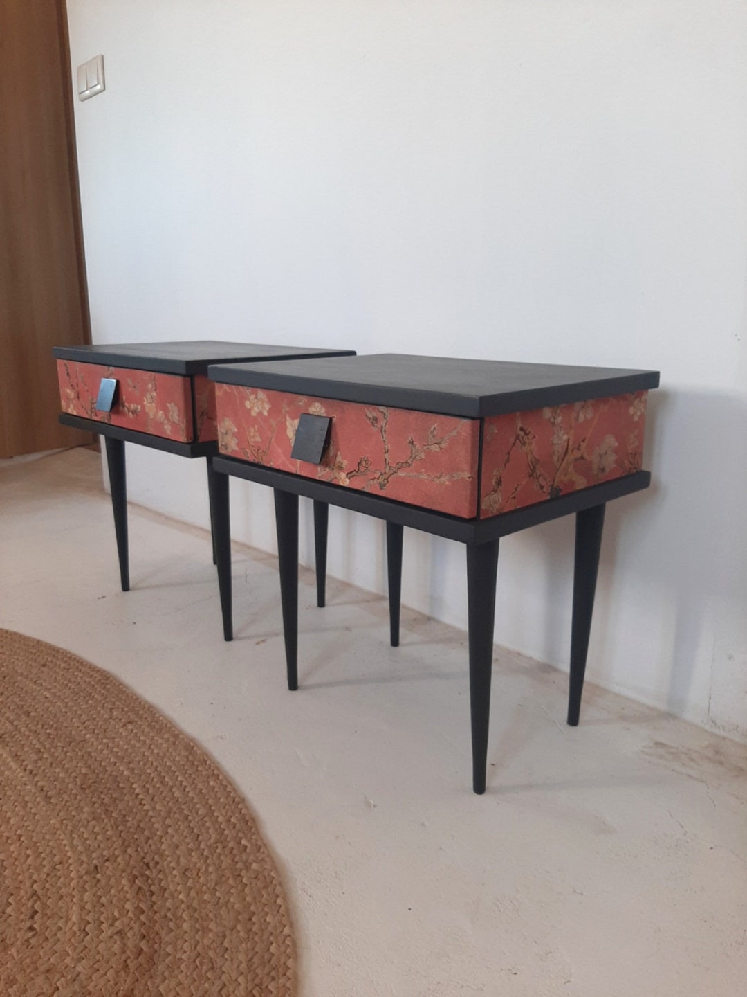 MCM Minimalist Pair of Bedside Tables, Upcycled - Etsy UK
