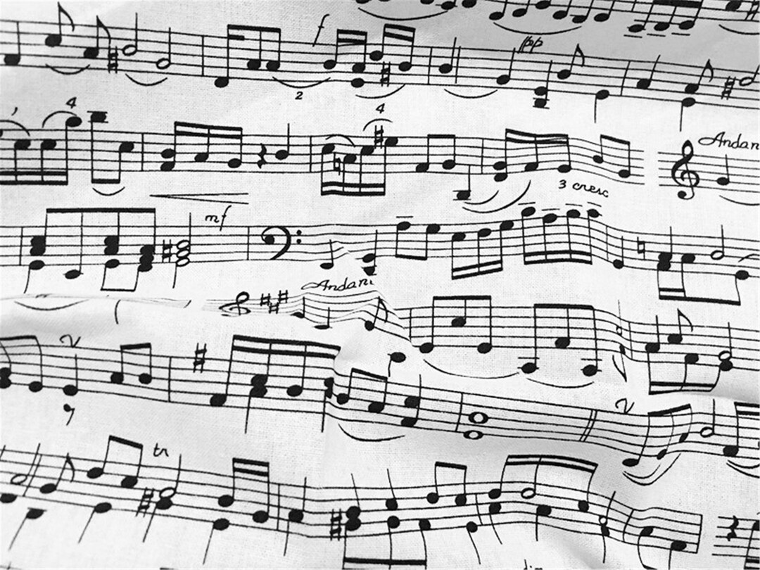 Music Notes Fabric,home Decor/drapery/face Mask/cap/hat/clothing ...