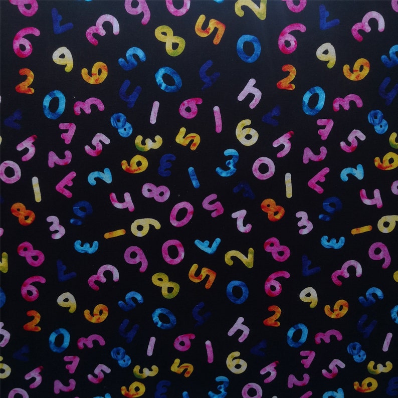 Numbers Fabric | Etsy