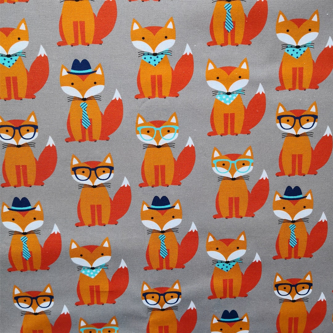 Fox Foxes-stof, woondecoratie/gordijnen/gezichtsmasker/pet/hoed/kleding ...
